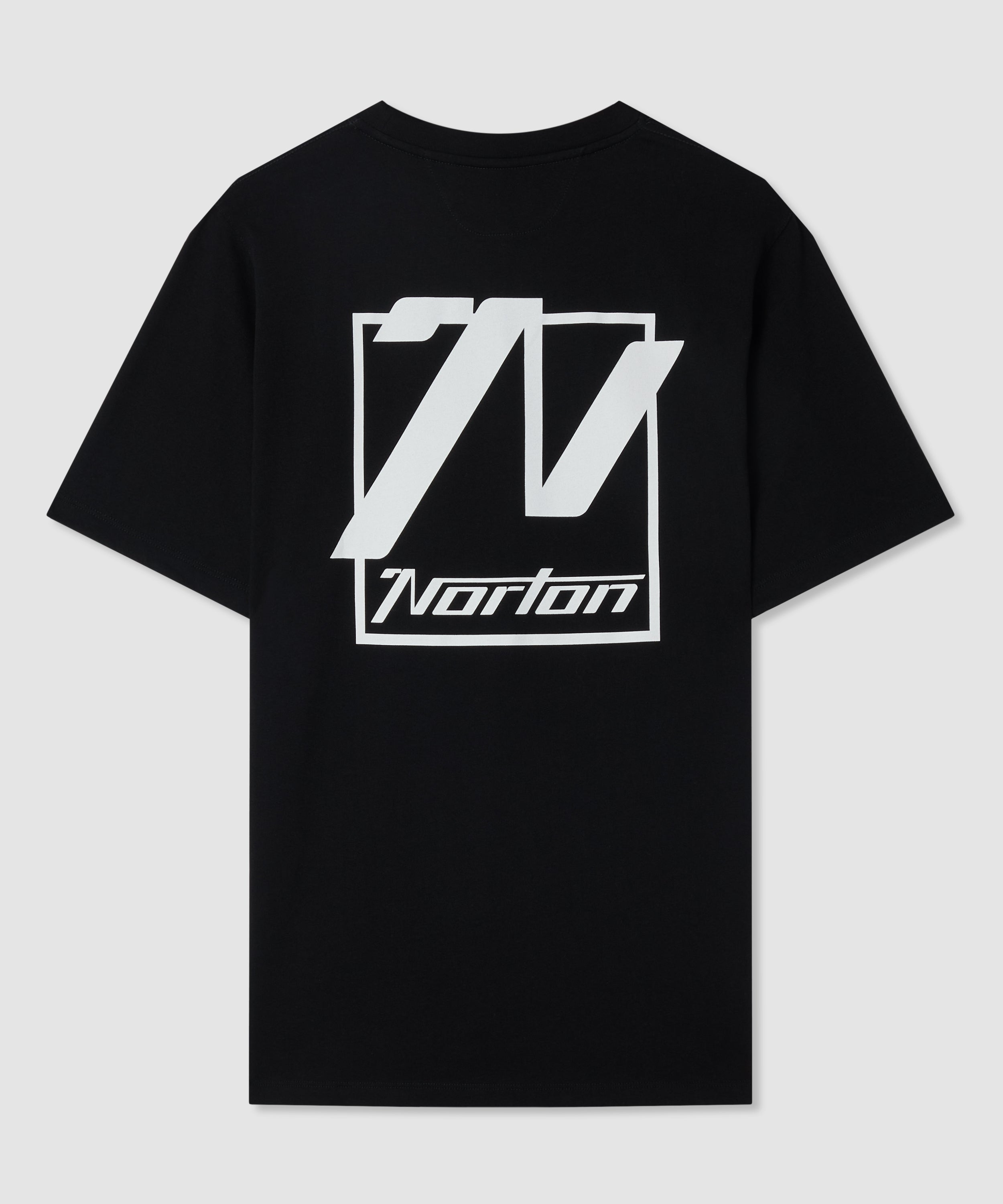Black Cotton T-Shirt with Printed Front & Back Logo – Norton Online Store